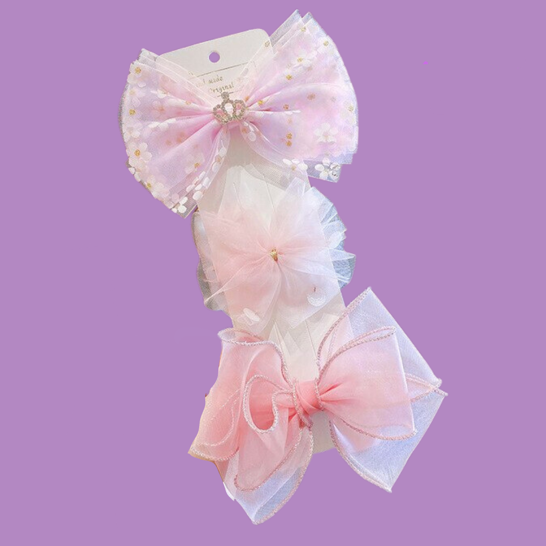 3 Bows Pink – BOUJIE KIDZ